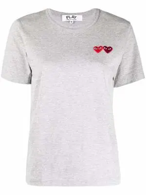 Play Comme Des Garcon Double Heart Logo T-shirt