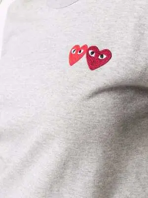 Play Comme Des Garcon Double Heart Logo T-shirt