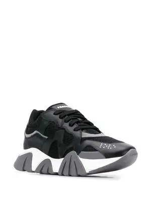 Versace Squalo Leather And Mesh Sneakers