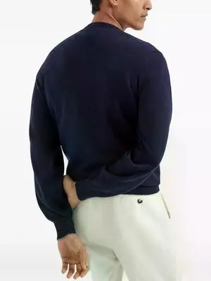 Brunello Cucinelli V-neck Cashmere Jumper - Blue