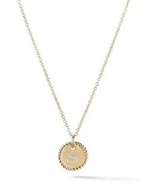 David Yurman 18kt Yellow Diamond Initial Necklace - Gold