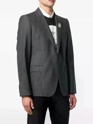 Alexander McQueen Insect-embellished Pinstriped Blazer