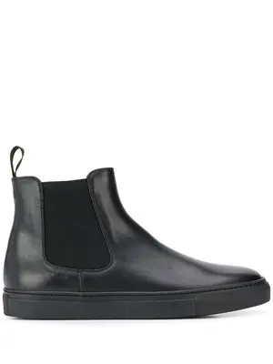 SCAROSSO Tommaso Leather Chelsea Boots - Black