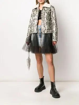 BEN TAVERNITI UNRAVEL PROJECT Tulle Denim Skirt