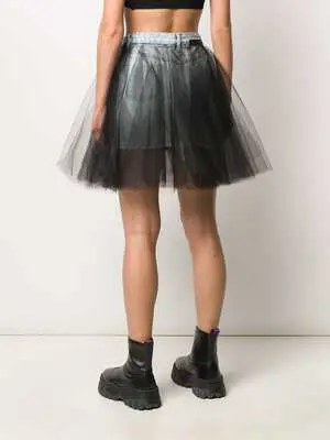 BEN TAVERNITI UNRAVEL PROJECT Tulle Denim Skirt
