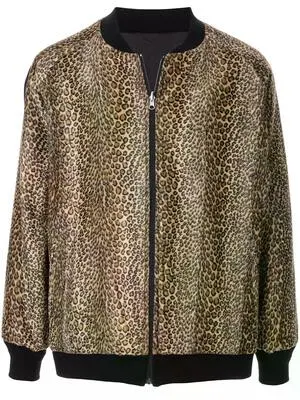 Needles Leopard-print Velour Bomber Jacket