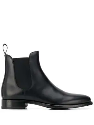 SCAROSSO Leather Chelsea Boots - Black