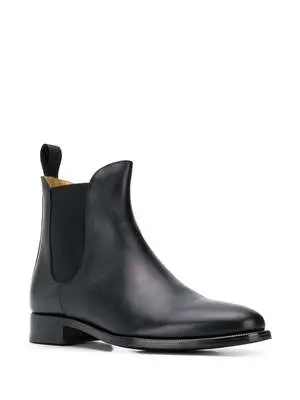 SCAROSSO Leather Chelsea Boots - Black