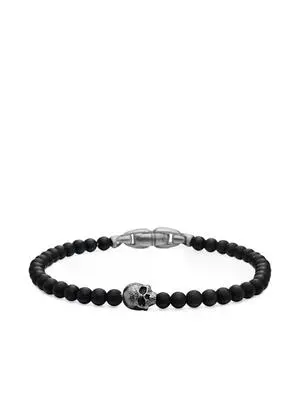 David Yurman Sterling Silver Memento Mori Skull Bracelet - Black