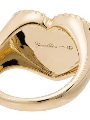 Yvonne Léon 9kt Yellow Diamond Heart Signet Ring