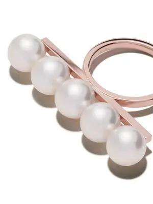 TASAKI 18kt Rose Gold Balance Signature Ring - Pink
