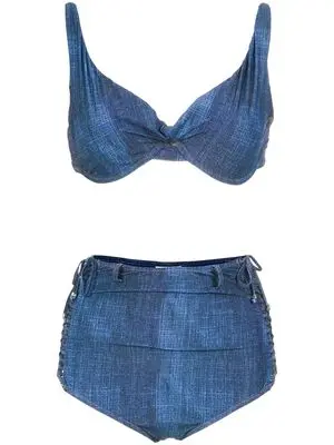 AMIR SLAMA High-waisted Denim Bikini Set