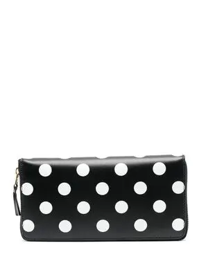 Comme Des Garçons Polka-dot Continental Wallet - Black