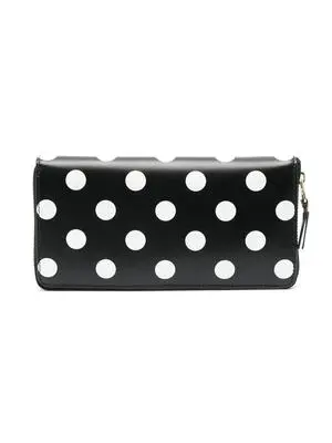 Comme Des Garçons Polka-dot Leather Wallet - Black