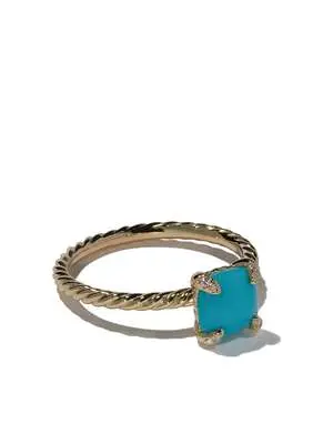 David Yurman David Yurman 18kt Yellow Gold Châtelaine Turquoise And Diamond Ring 88dtqdi