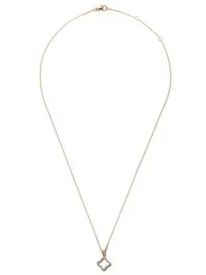 David Yurman 18kt Yellow Cable Collectibles Quatrefoil Diamond Necklace - Gold