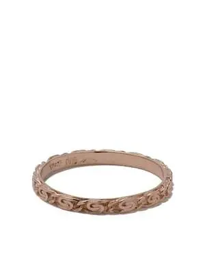WOUTERS & HENDRIX 18kt Rose Gold Snail Diamond Chain Ring - Pink