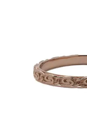 WOUTERS & HENDRIX 18kt Rose Gold Snail Diamond Chain Ring - Pink