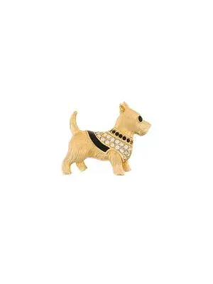 SUSAN CAPLAN Swarovski Crystal Dog Brooch