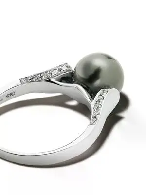 Yoko London 18kt White Gold Tahitian Pearl And Diamond Ring