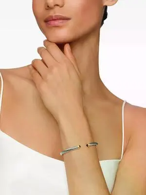 David Yurman 14kt Yellow Gold And Sterling Classic Cable Bracelet - Silver