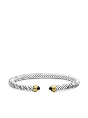 David Yurman 14kt Yellow Gold And Sterling Classic Cable Bracelet - Silver