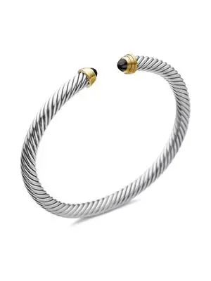 David Yurman 14kt Yellow Gold And Sterling Classic Cable Bracelet - Silver