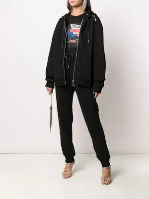 Rabanne Logo Shoulder Zip-up Cardigan