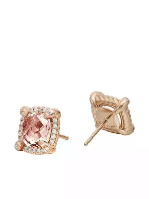 David Yurman 18kt Rose Gold Chatelaine Morganite And Diamond Stud Earrings - Pink