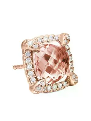 David Yurman 18kt Rose Gold Chatelaine Morganite And Diamond Stud Earrings - Pink