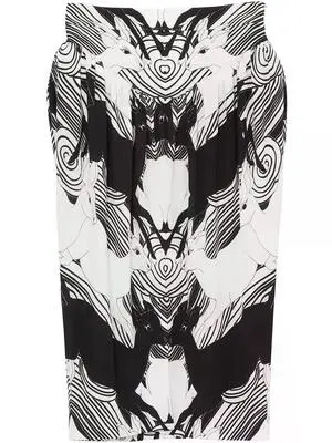 Burberry Abstract Deer Print Skirt - White