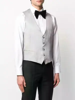 DELL'OGLIO Single-breasted Tailored Waistcoat - Grey