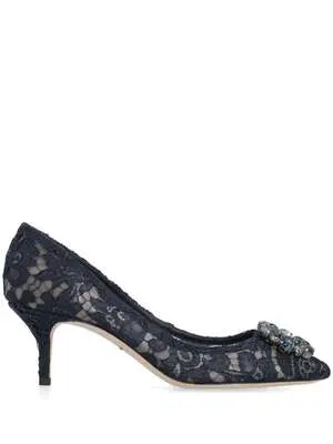 Dolce & Gabbana Lace Detailed Heeled Pumps - Blue