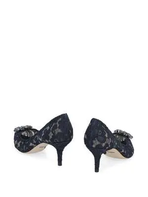 Dolce & Gabbana Lace Detailed Heeled Pumps - Blue