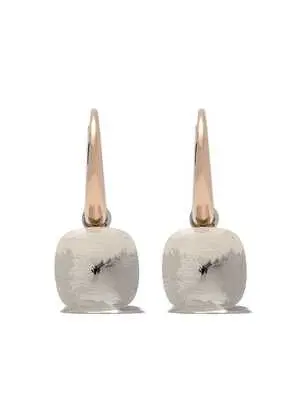 Pomellato 18kt Rose & White Gold Nudo White Topaz Earrings Pink