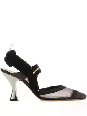 Fendi 85mm Colibrì Ff-motif Slingback Pumps