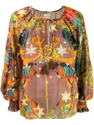 CHUFY Oversized Abstract Print Blouse