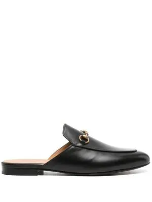Gucci Princetown Leather Mules With Horsebit Detail - Black