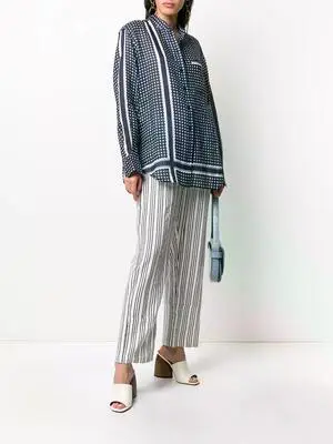 Sara Lanzi Geometric-print Long-sleeved Shirt