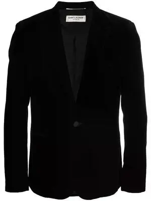 Saint Laurent Single-breasted Velvet Blazer - Black
