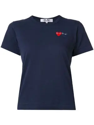 Play Comme Des Garcon Embroidered Heart T-shirt - Blue