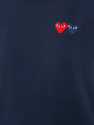 Play Comme Des Garcon Embroidered Heart T-shirt - Blue
