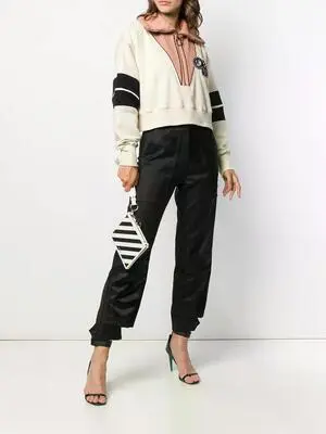Off-White Diagonal Stripe Clutch