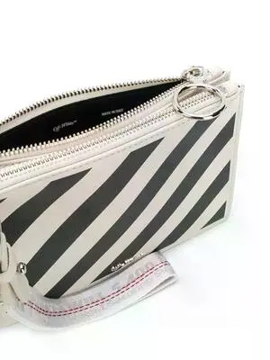 Off-White Diagonal Stripe Clutch