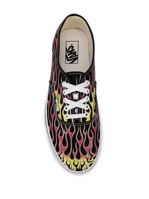 VANS Authentic Flame Print Sneakers - Black