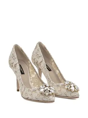 Dolce & Gabbana Taormina Lace Crystal-embellished Pumps