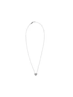 SUZANNE KALAN 18kt White Gold Diamond Heart Necklace - Silver