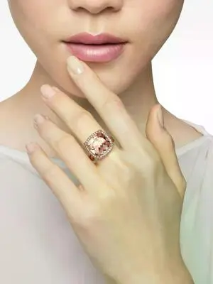 David Yurman 18kt Rose Gold Chatelaine Morganite And Diamond Ring - Pink