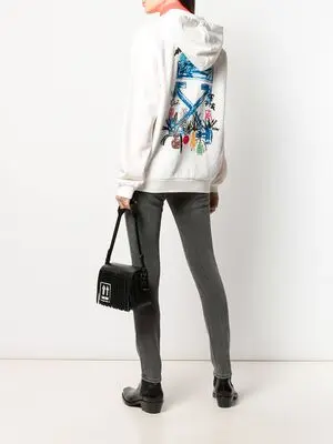 Off-White Fringed Flap Bag - Black