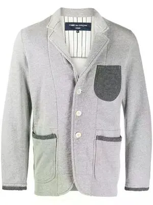 Comme Des Garçons Contrasting Details Straight Jacket - Grey